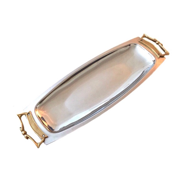 Kromex | Dining | Vintage Kromex Long Serving Tray With Gold Handles ...